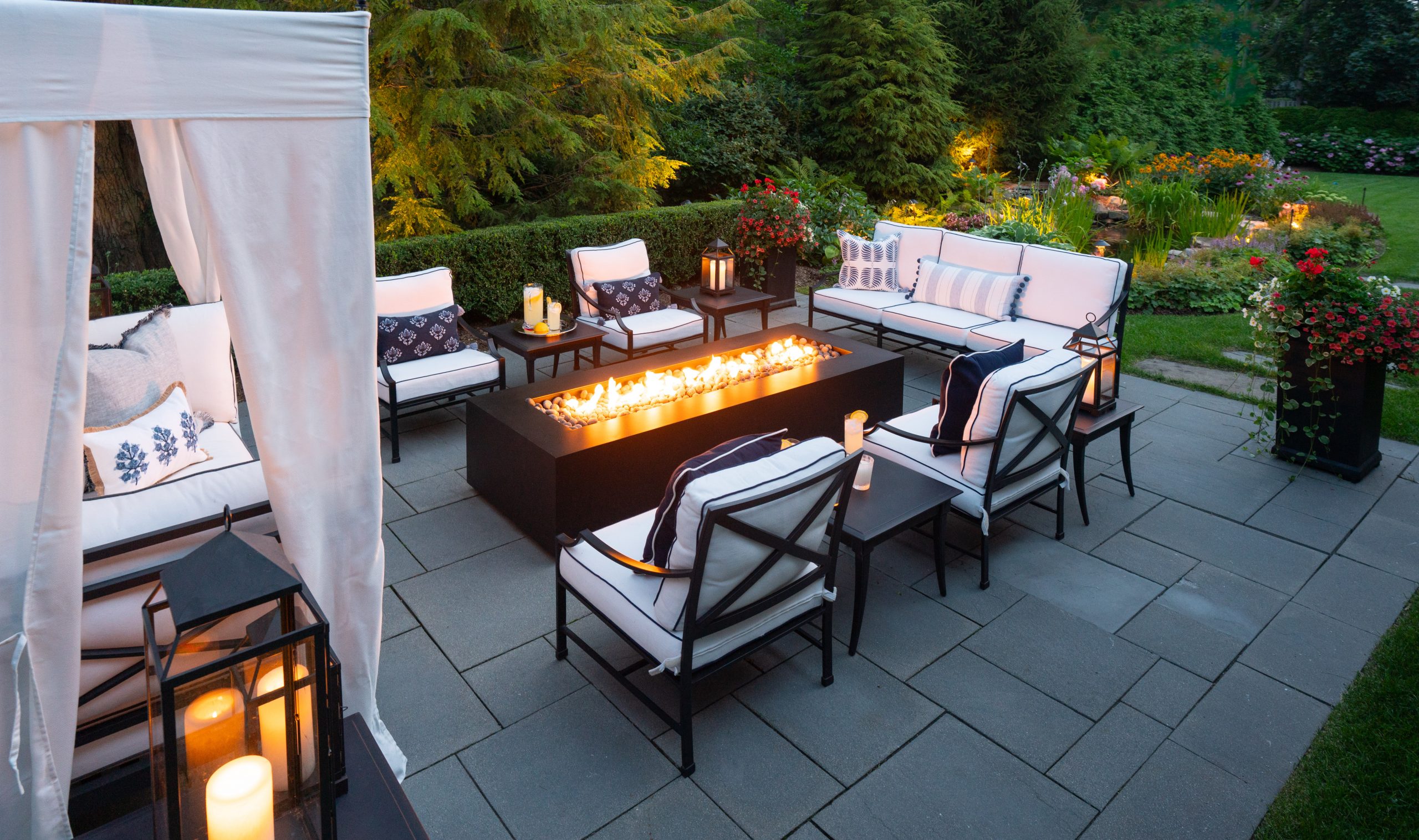 A Patio and Living Room Transformed by Tamara Kessler & Associates